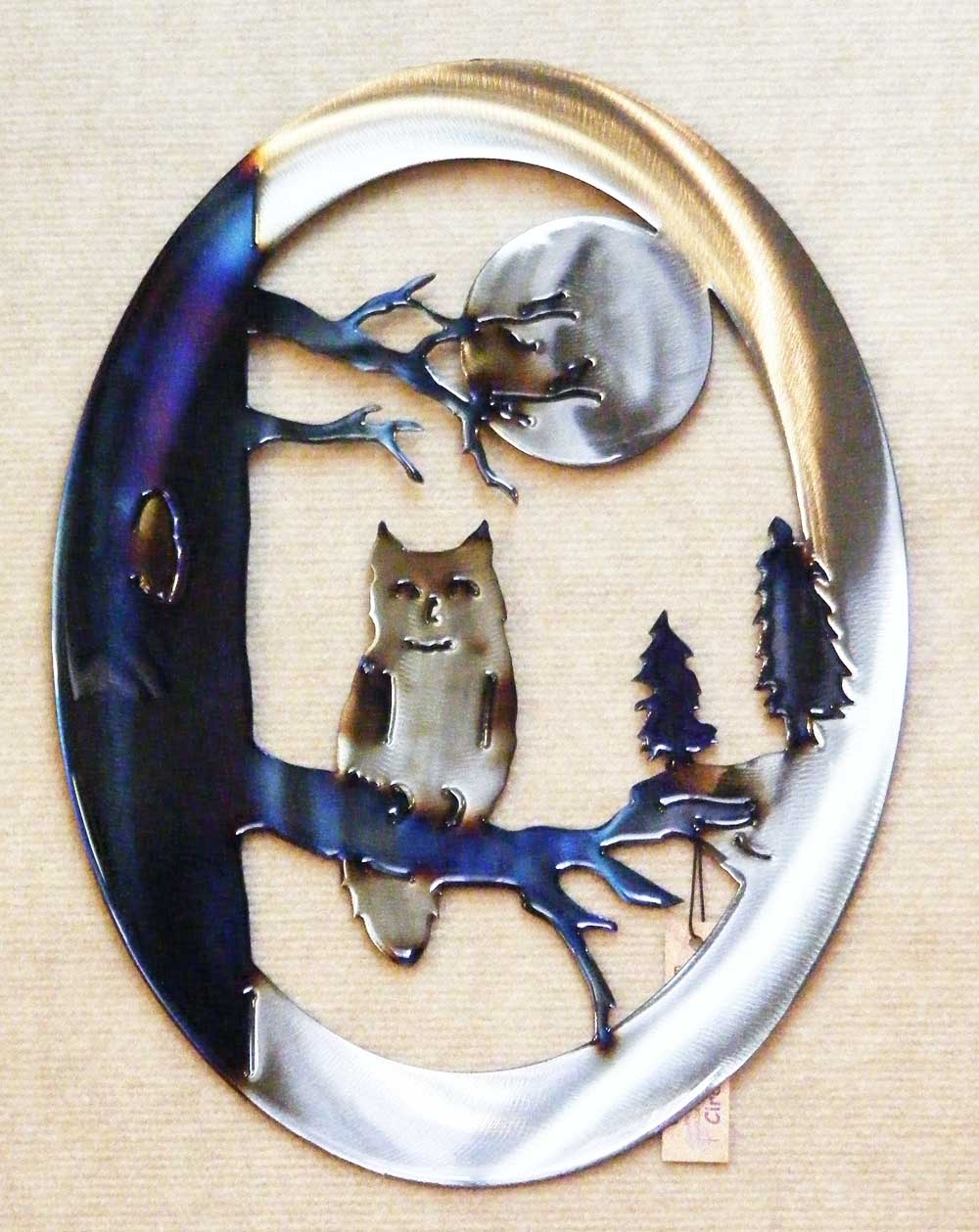 Owl Oval | Circle D Metal Art